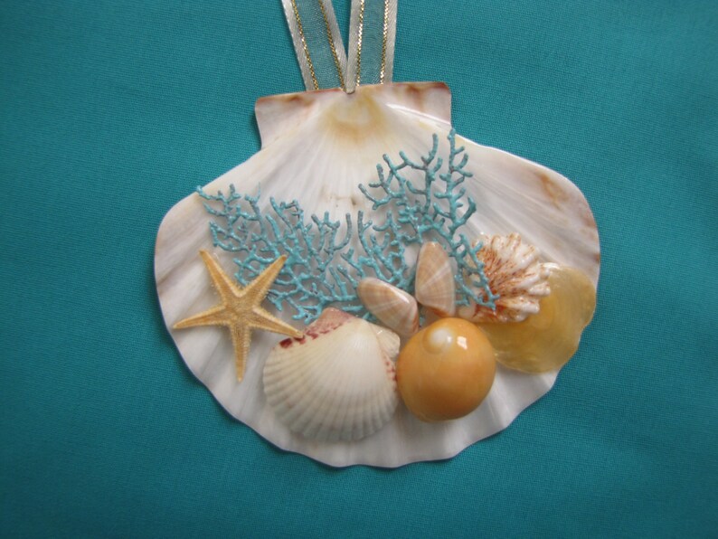 Seashell Ornament Beach Decor Christmas Ornament Nautical | Etsy