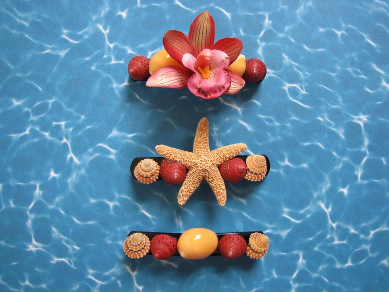 Seashell Hair Clips Shell Hair Barrettes Set of 3 | Etsy