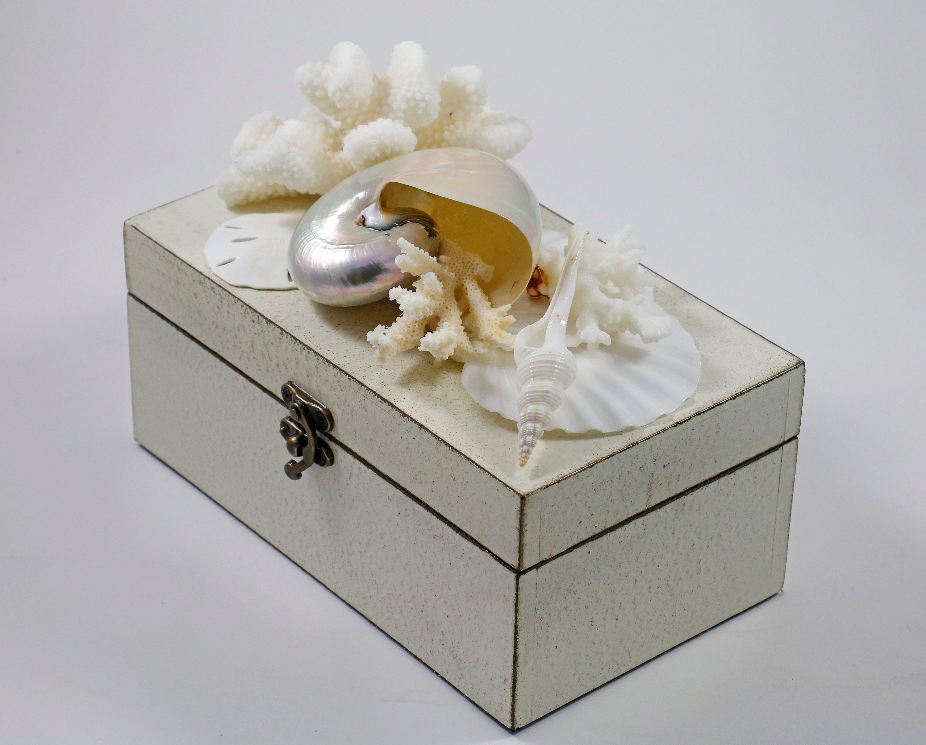 Beach Decor Seashell Box Mermaid Gift Coastal Decor | Etsy