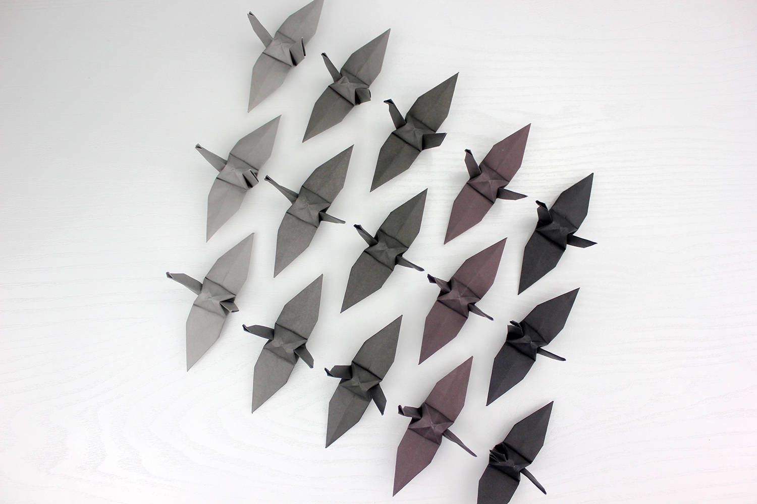 100 Gray Origami Crane Chiyogami Paper Grey Shades Color Cranes for ...