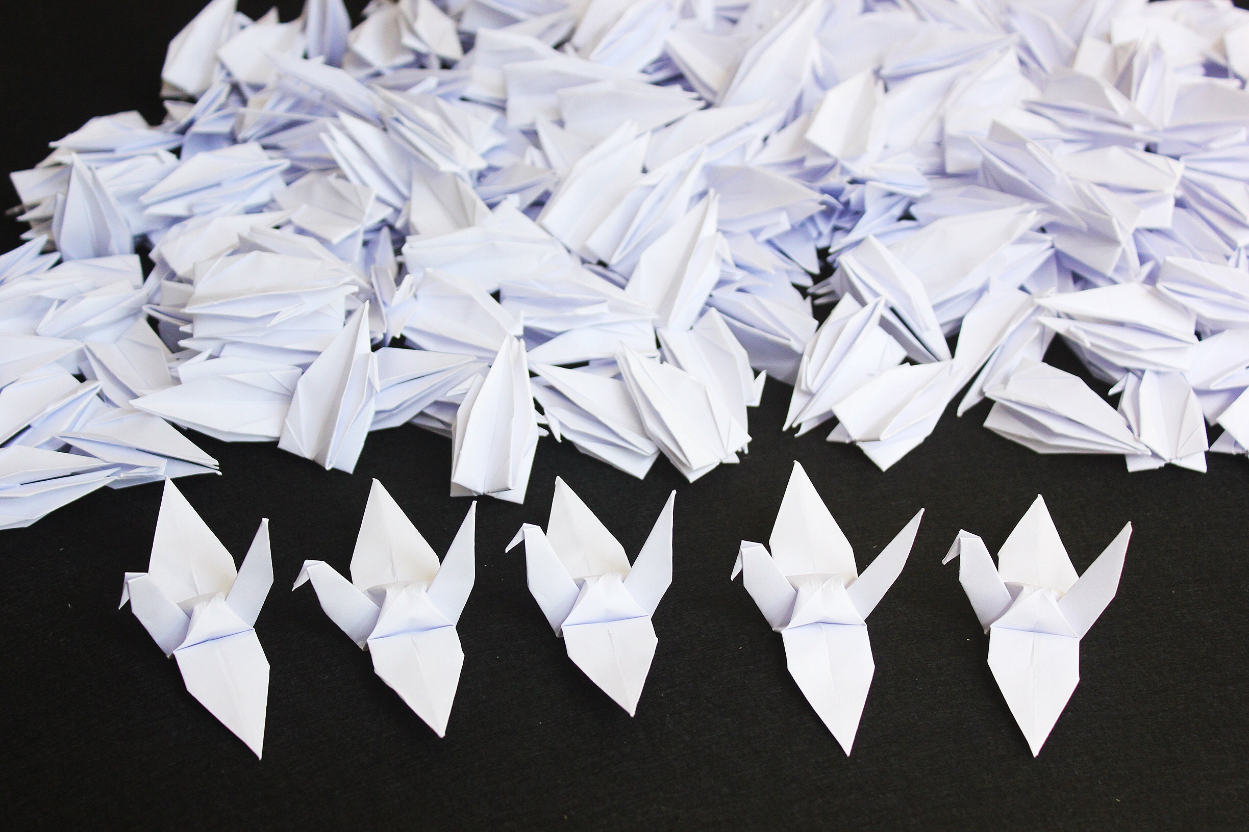 100 Pure White Origami Crane Chiyogami Paper Bird Handmade Pure Love ...