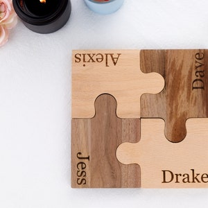 Personalised Wood Puzzle Coaster Cup Pad Wood Coaster Puzzle Coaster ...