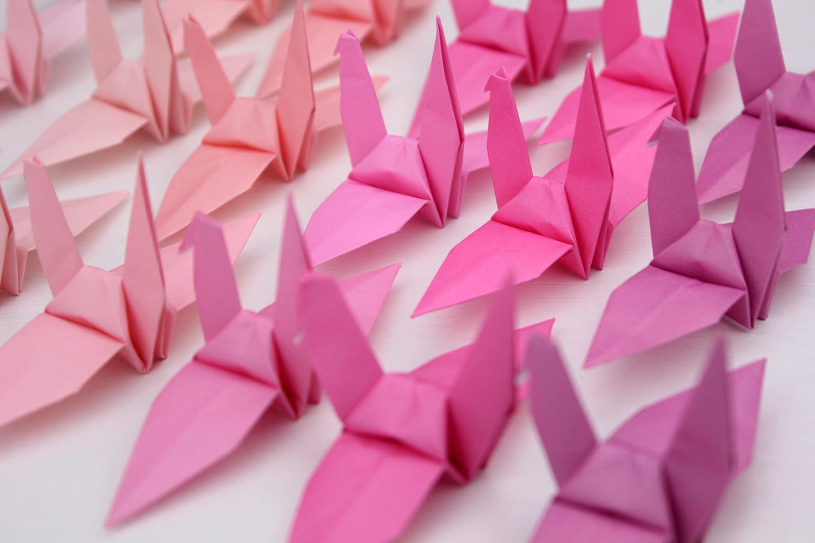 1000 Origami Crane Large Paper Bird Pink Shades Color Cranes - Etsy