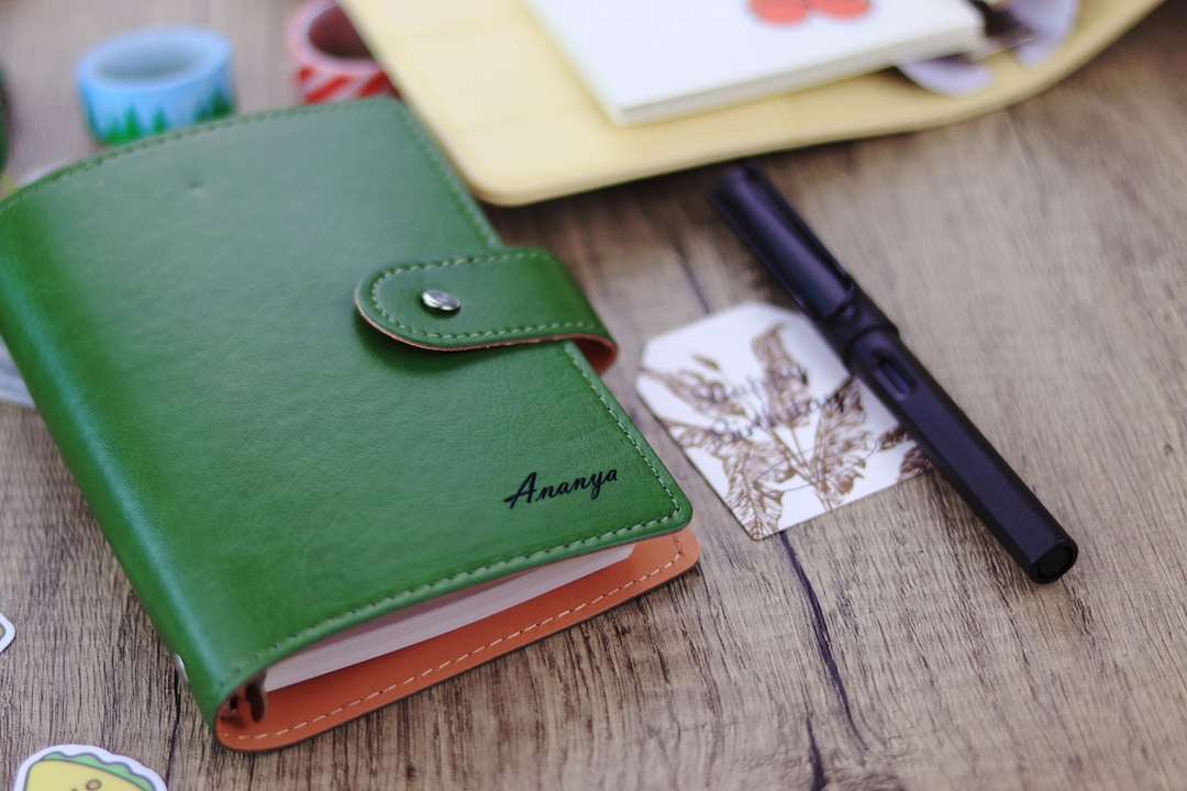Personalized Name Pocket Size Hardcover A7 Notebook Refillable Leather ...