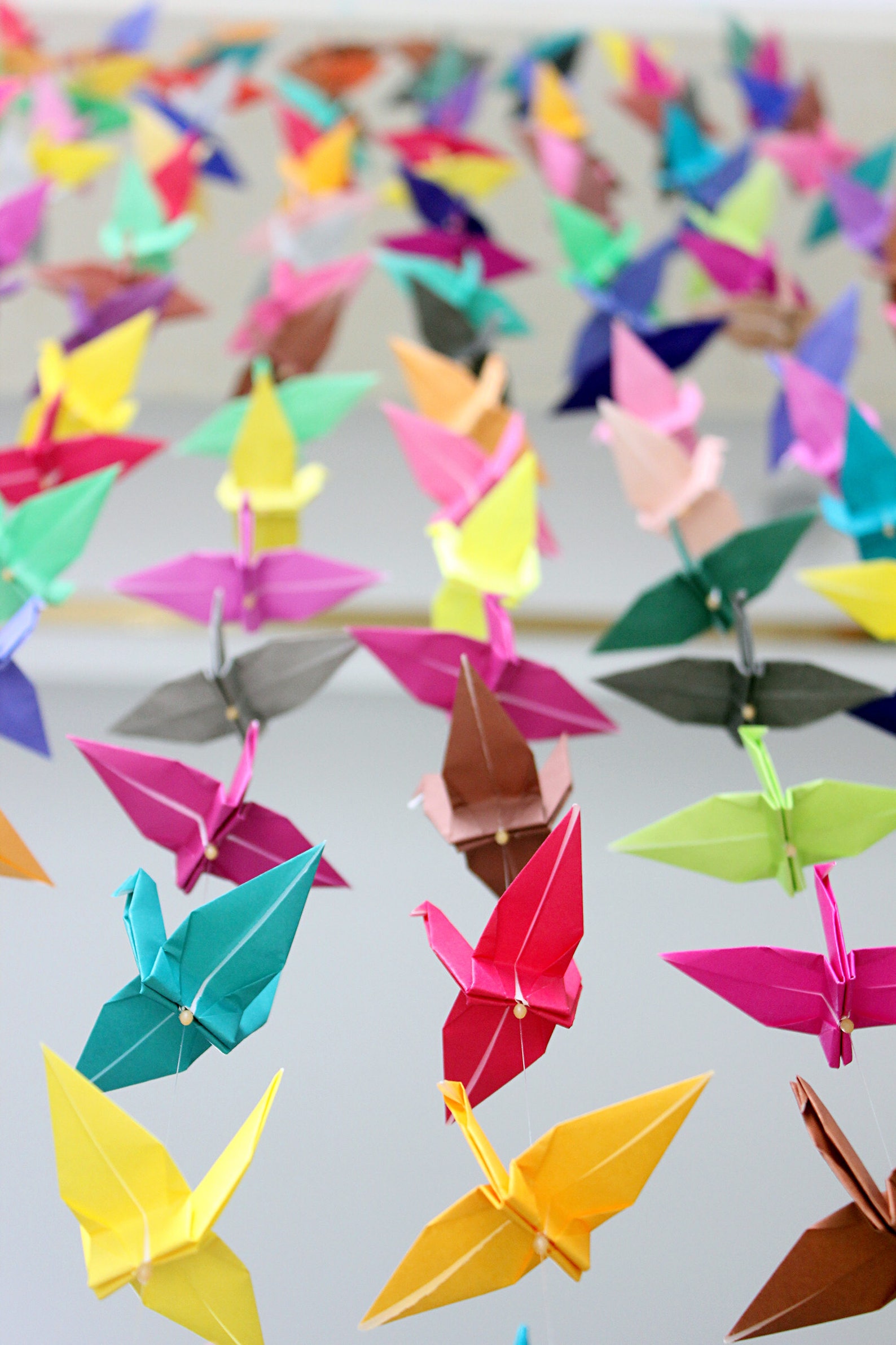200 Cranes- 10 Strings Strands/ 20 Cranes Each White Black Crane ...