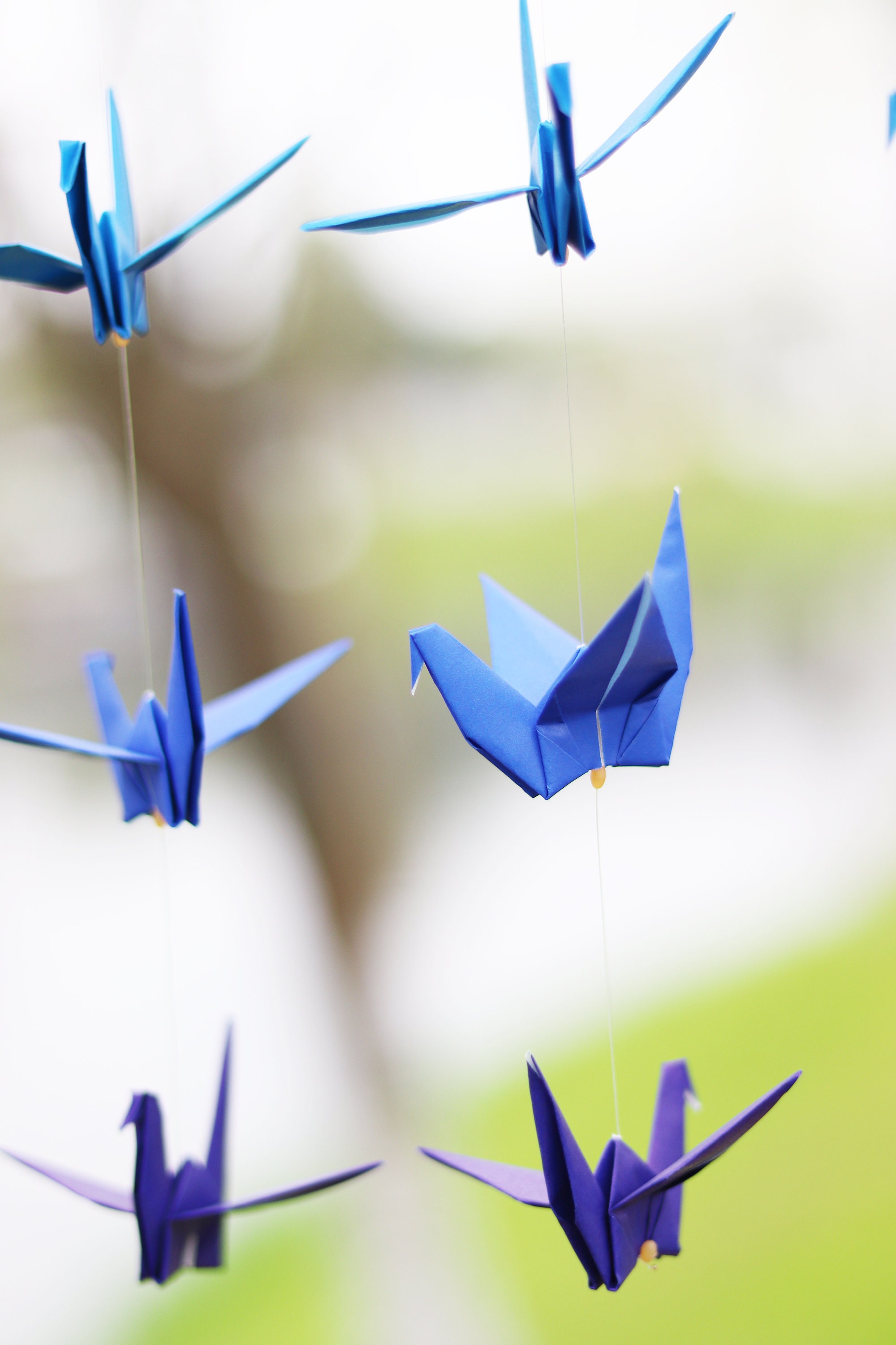 Baby Crib Mobile Gift Origami Paper Crane Shades Color Cot - Etsy