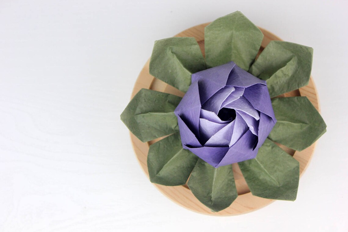 3 Origami Lotus Paper Flower Large Water Lily Handmade Colorful Shades ...