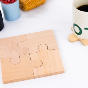 Personalised Wood Puzzle Coaster Cup Pad Wood Coaster Puzzle Coaster ...