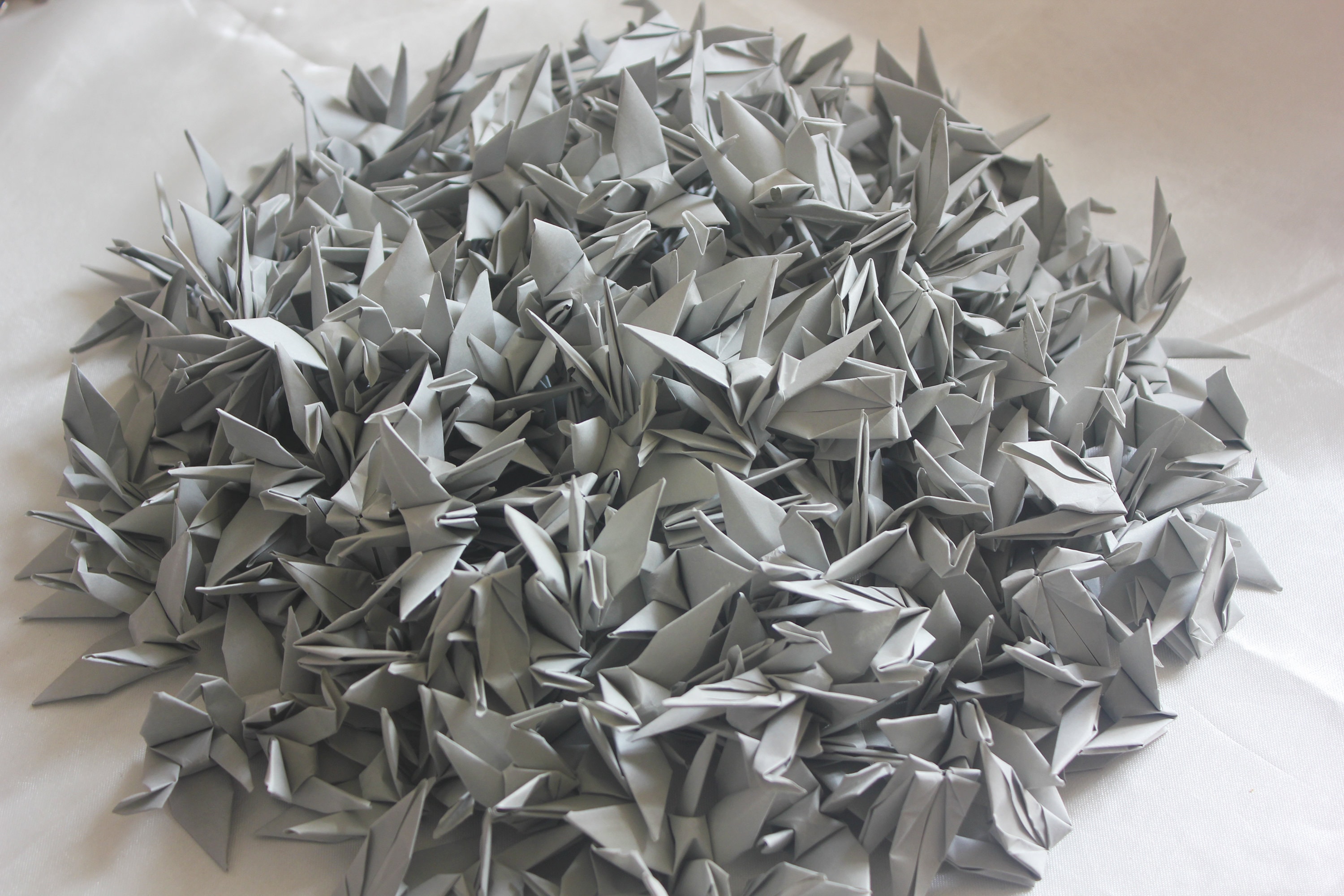 100 Gray Origami Crane Chiyogami Paper Handmade Grey Birds for - Etsy