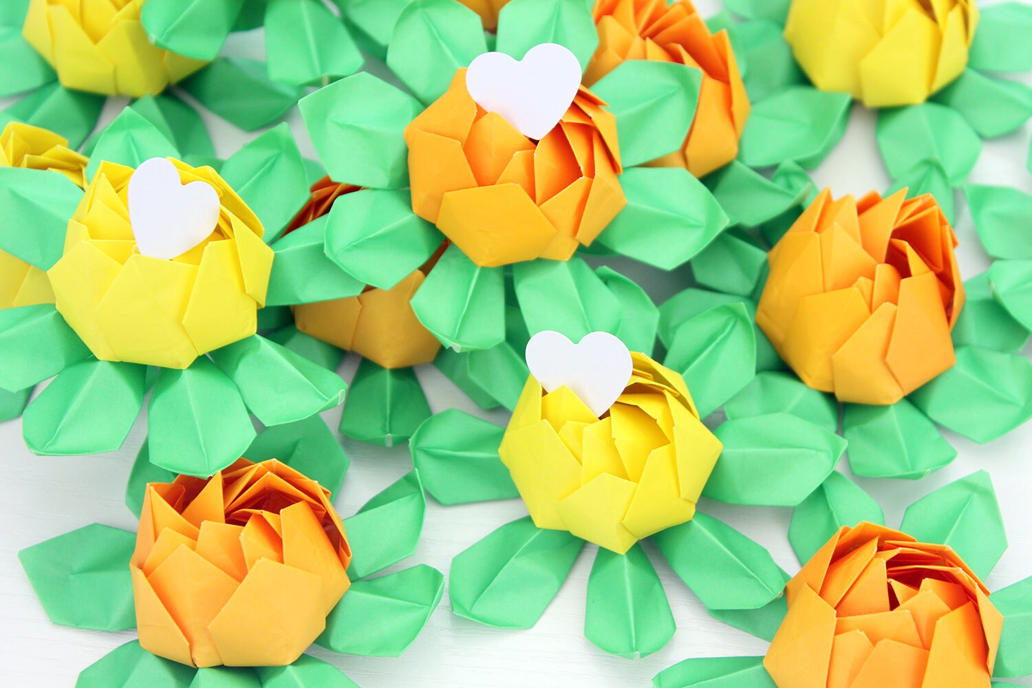 30 Origami Lotus Paper Flower Waterlily Handmade Colorful Blossom Table ...
