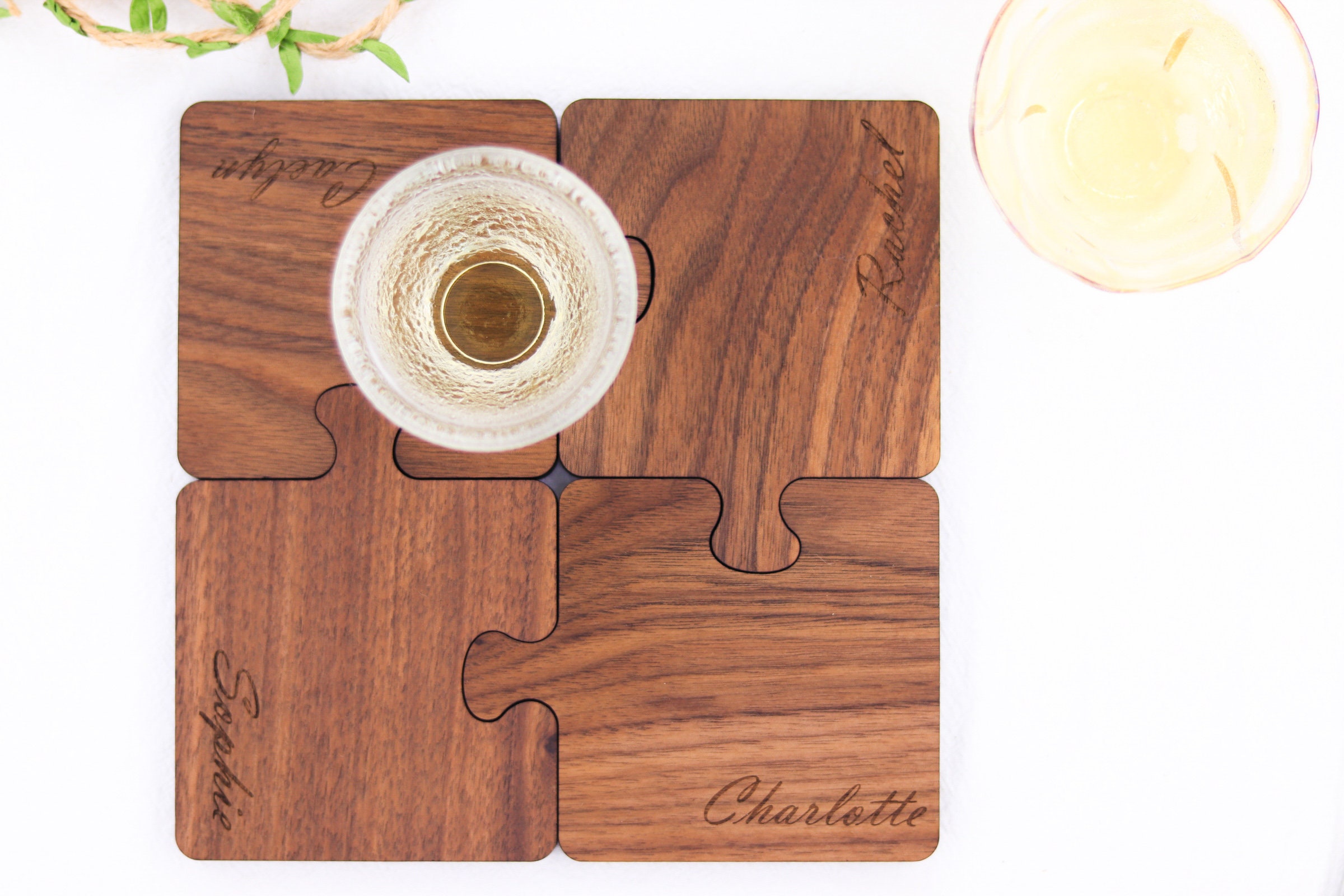 Walnut Wood Puzzle Coaster Cup Pad Wood Coaster Puzzle Coaster Cold ...