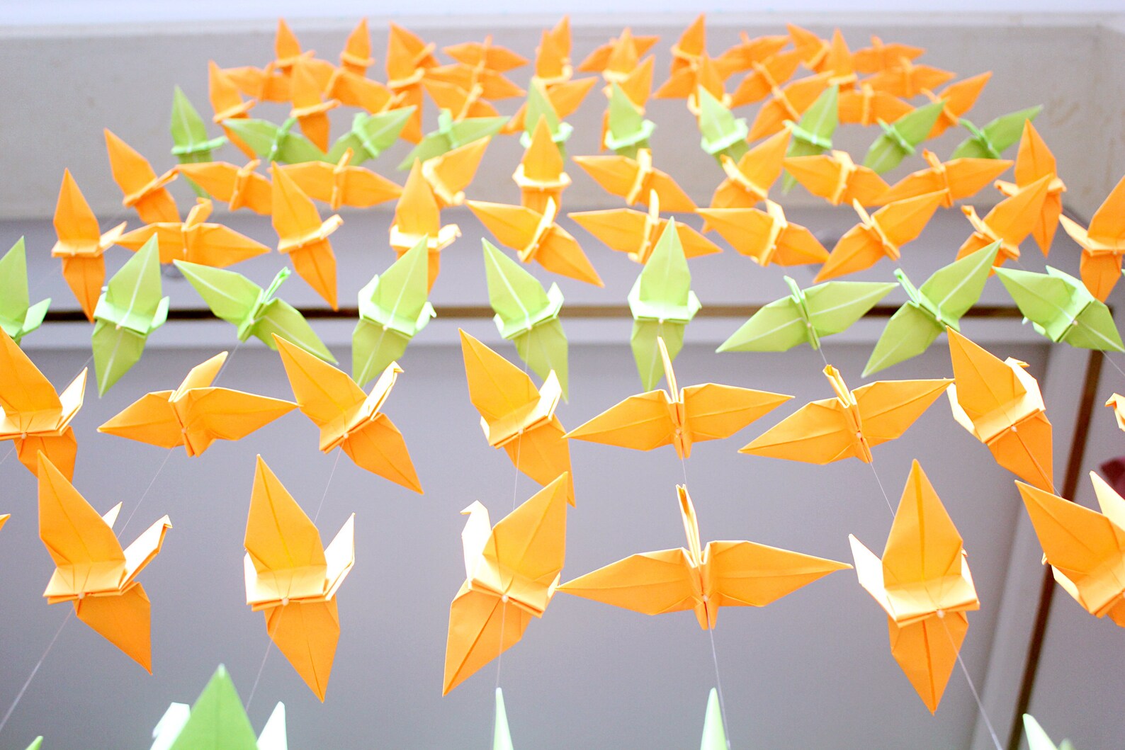 500 Cranes 50 Strings Strands/ 10 Cranes Each Orange Green - Etsy