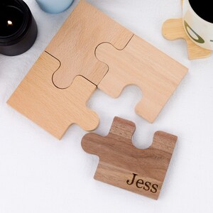 Personalised Wood Puzzle Coaster Cup Pad Wood Coaster Puzzle Coaster ...