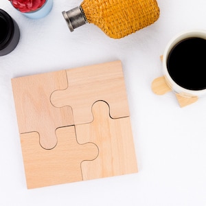 Personalised Wood Puzzle Coaster Cup Pad Wood Coaster Puzzle Coaster ...