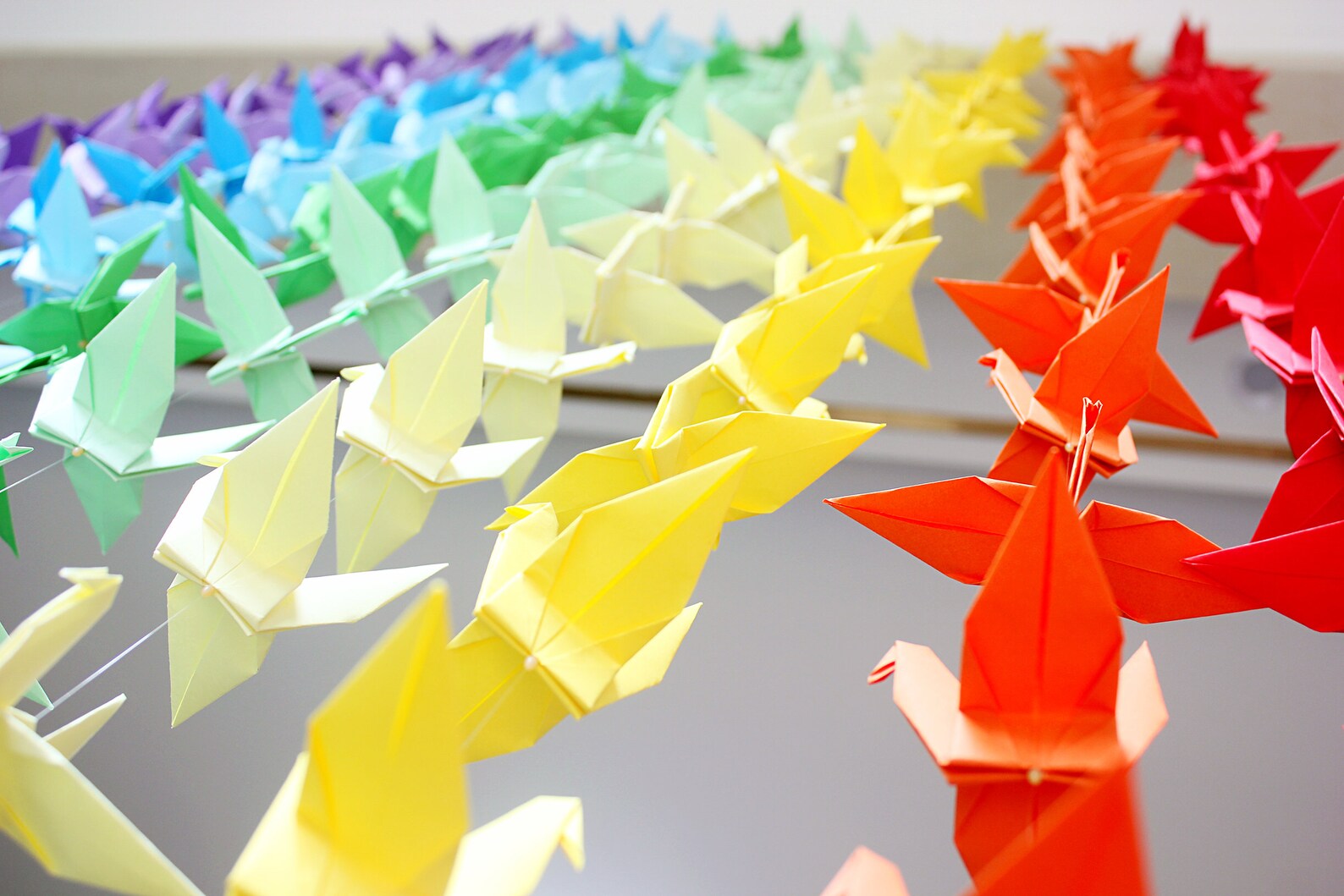 500 Cranes 25 Strings Strands/ 20 Cranes Each Multi-colored/rainbow ...