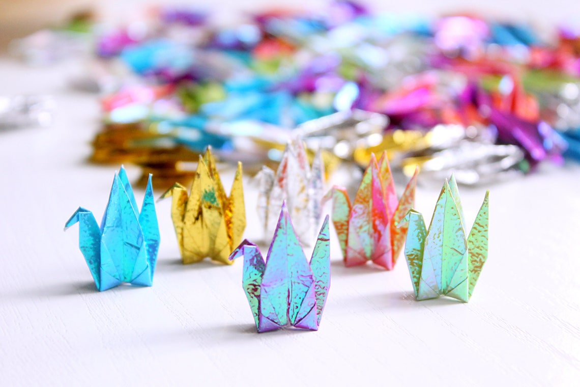 SALE 1000 Origami Metallic Paper Crane Gold Silver Mixture - Etsy