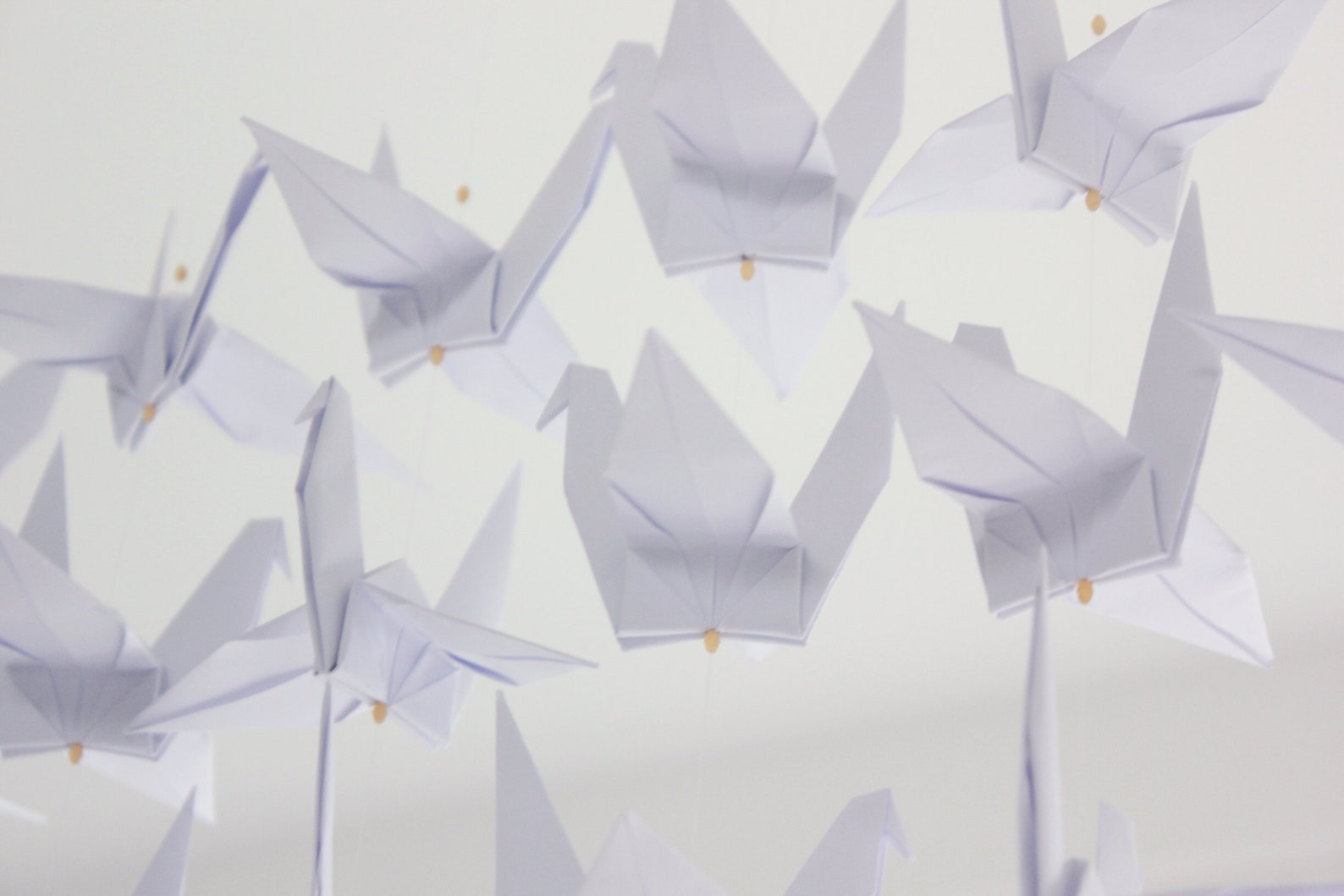 500 Cranes 25 Strings Strands/ 20 Each White Origami Paper Crane ...