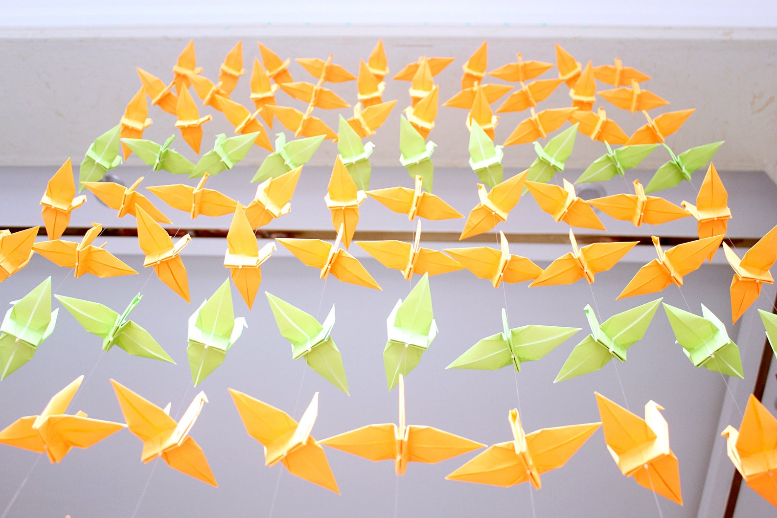 500 Cranes 50 Strings Strands/ 10 Cranes Each Orange Green - Etsy