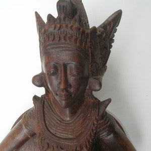 Vintage Hand-carved Balinese Figure of Dewi Ratih Descending Into the ...