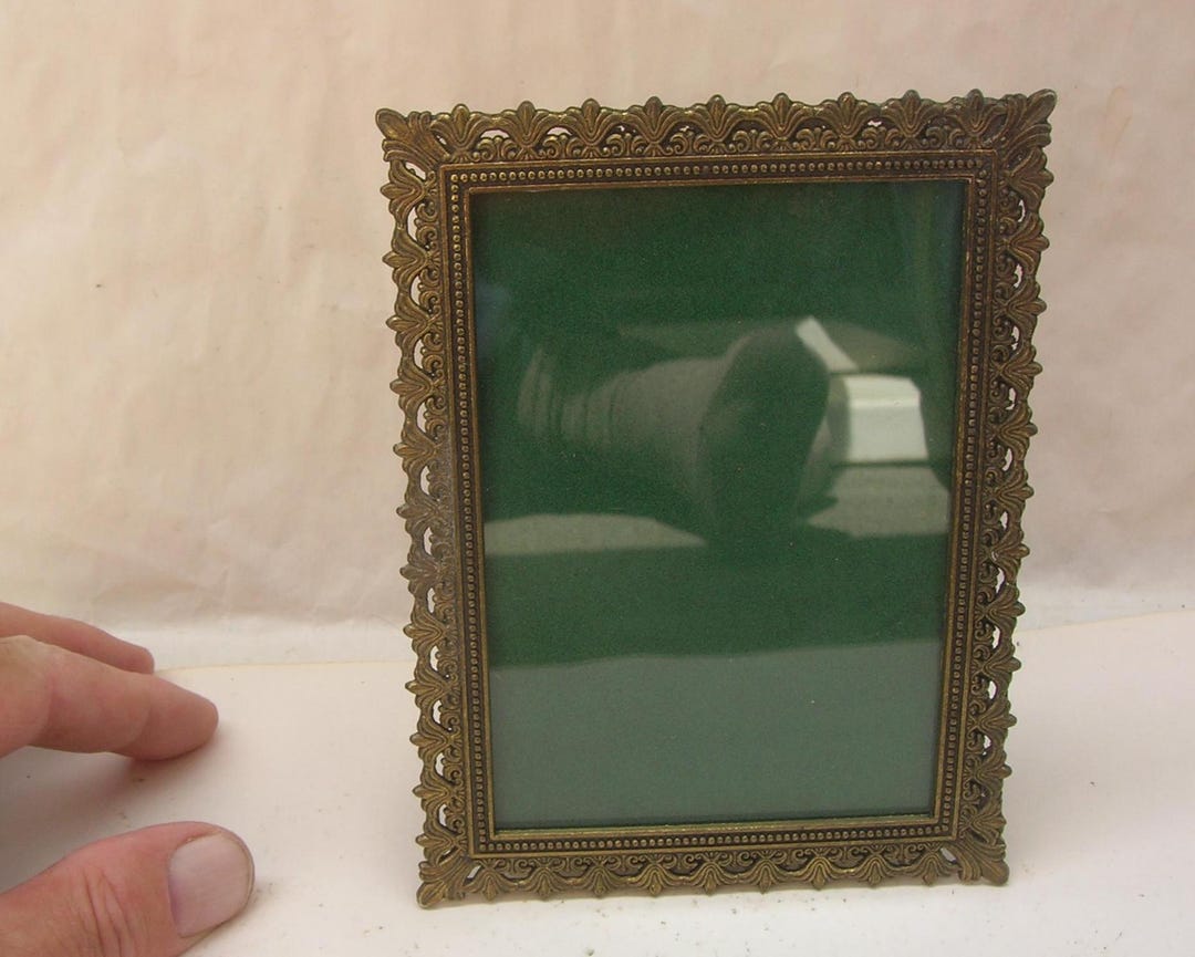 Vintage Photo-frame, Ornate Floral Design Brass Frame, Stand Alone ...