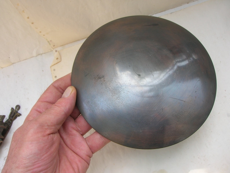 Vintage Shallow Bowl With Meso-american Style Design, Copper Alloy (7 ...