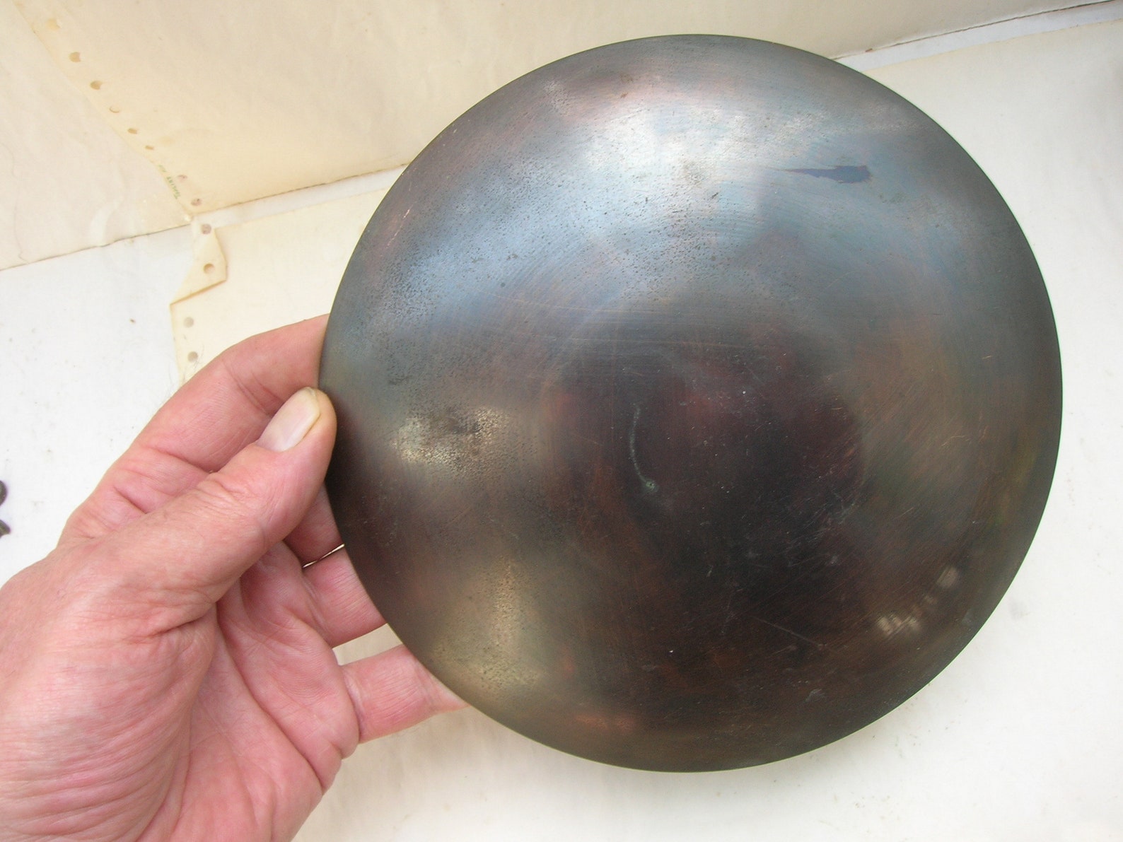 Vintage Shallow Bowl With Meso-american Style Design, Copper Alloy (7 ...