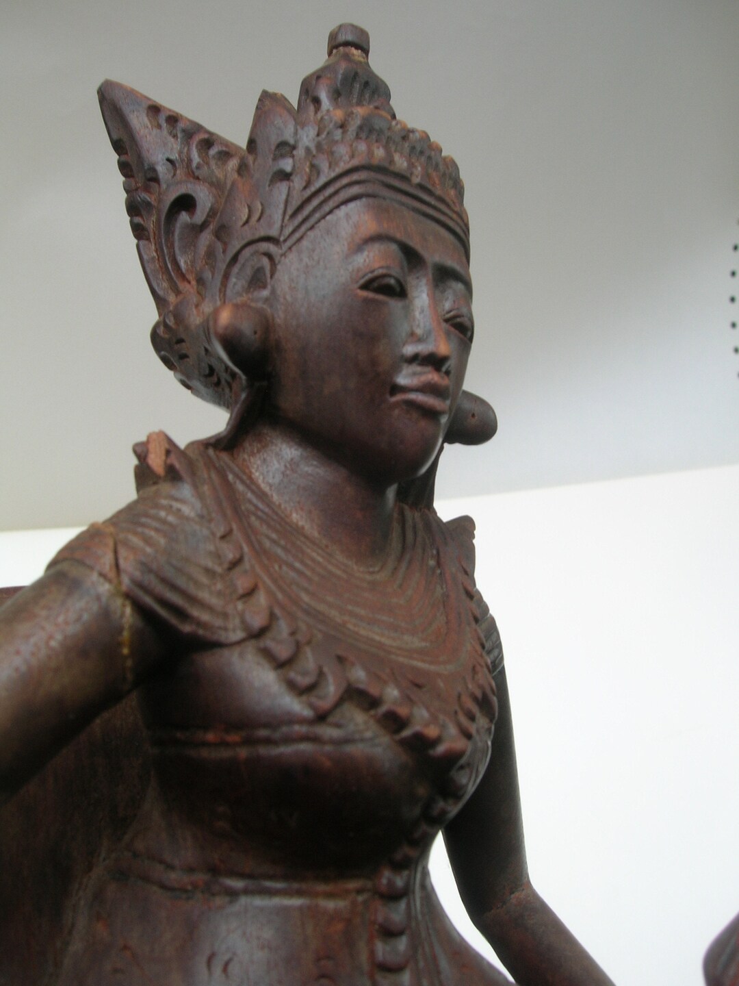 Vintage Hand-carved Balinese Figure of Dewi Ratih Descending Into the ...
