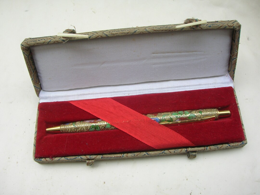 Vintage Chinese Cloisonne Pen in Presentation Case (pen 14 Cm Long ...