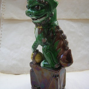 10 Antique 19th Century Green and Brown Foo Dog, Foo Lion, Chinese ...