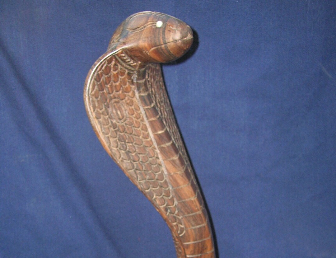 Large Wooden Cobra, Snake, Serpent, Hand Carved 18.5 or 47 Cm Tall 2 ...