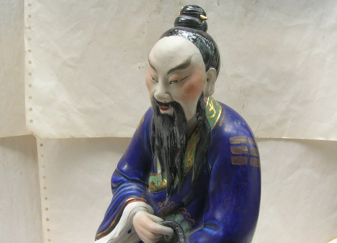 12 Antique Chinese Immortal Lu Dongbin Republic Period Ceramic 30 Cm ...