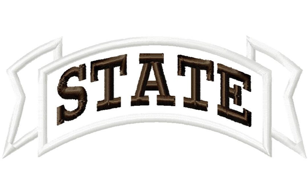 State Banner Applique Design Download - 5x7 Hoop Size - Etsy