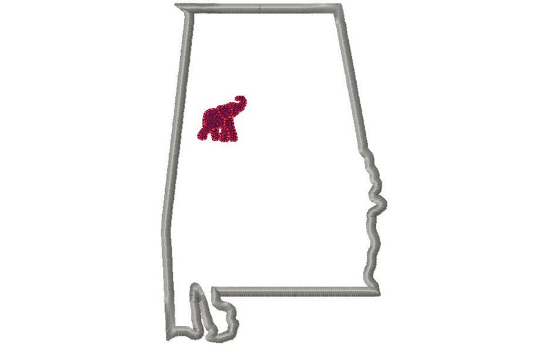 Alabama With Elephant Applique Embroidery Design Download - Etsy