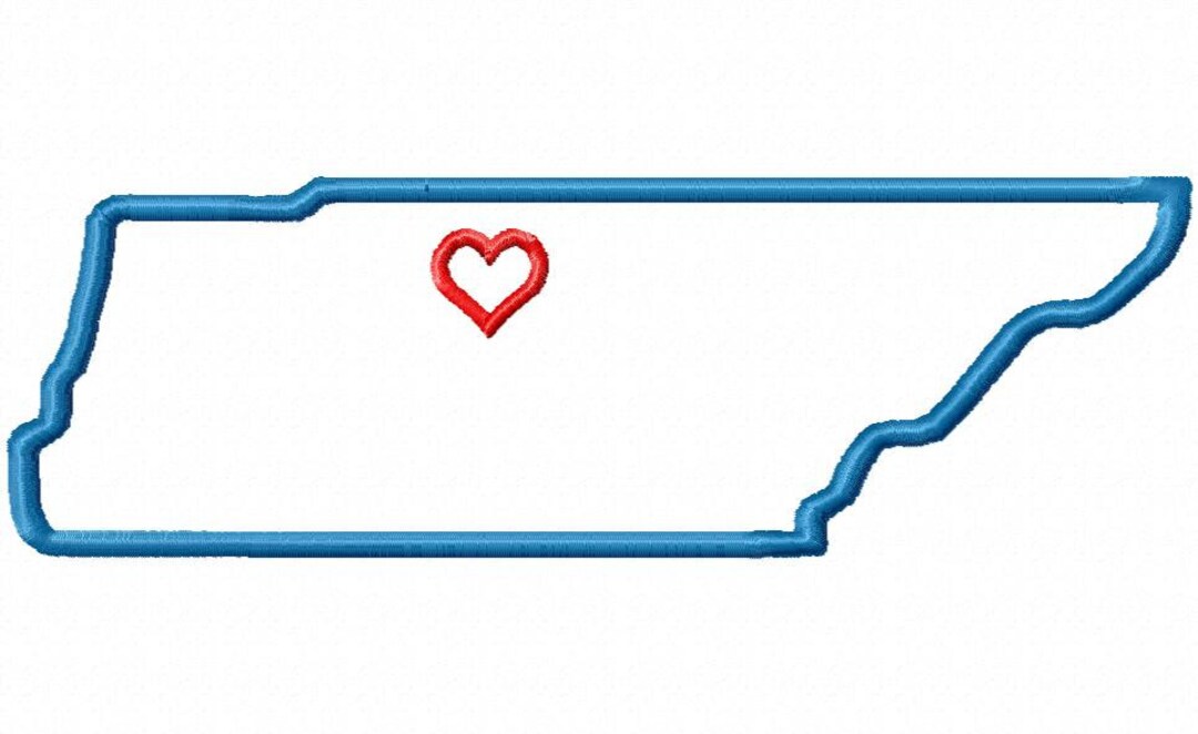 State of Tennessee Applique With Nashville Heart Applique Design ...