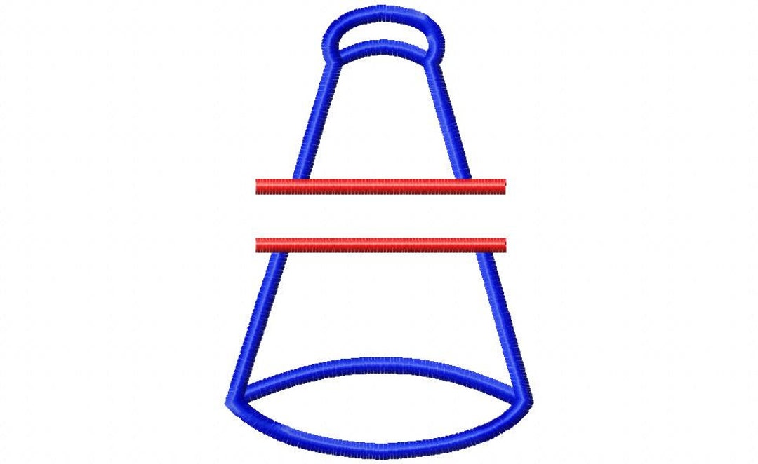 Split Vertical Cheerleading Megaphone Applique Design Download 5x7 and ...