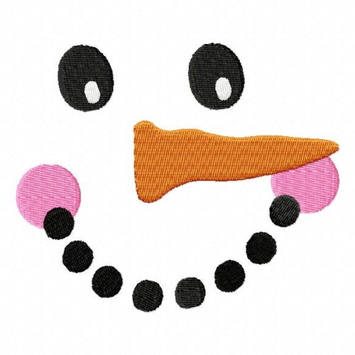 Snowman Face Embroidery Design Download 4x4 and 5x7 Hoop - Etsy