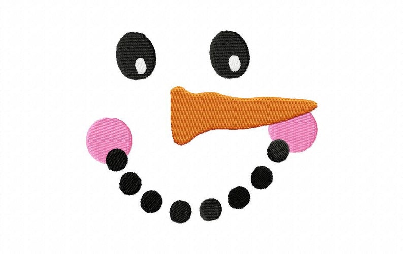 Rosy Cheek Snowman Face Embroidery Design Download - 4x4 and 5x7 Hoop ...