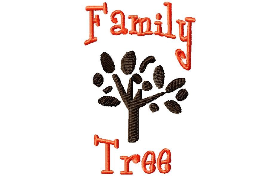 Family Tree Fill Stitch Embroidery Design Download 4x4 Hoop | Etsy
