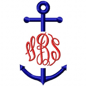 Split Skinny Monogram Anchor Embroidery Design Download 4x4 and 5x7 ...