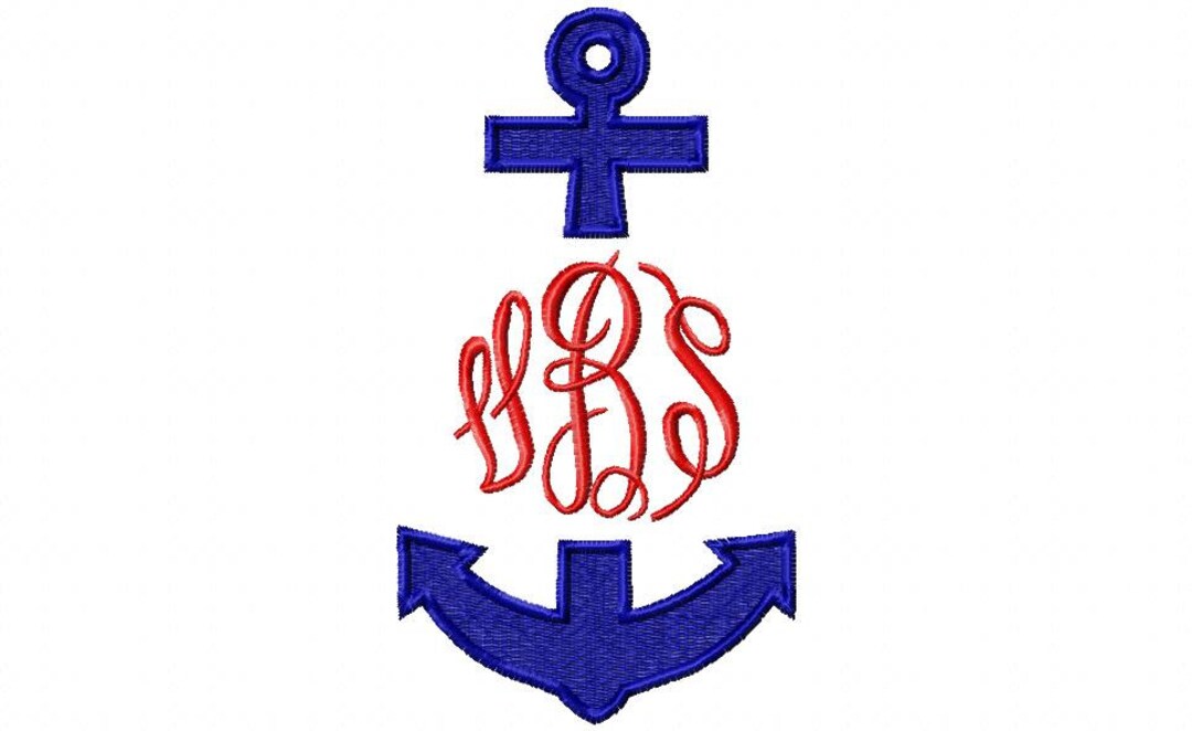 Split Monogram Anchor Embroidery Design Download 4x4 and 5x7 - Etsy