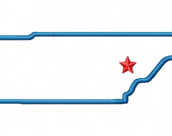 State of Tennessee Applique With Nashville Star Embroidery | Etsy