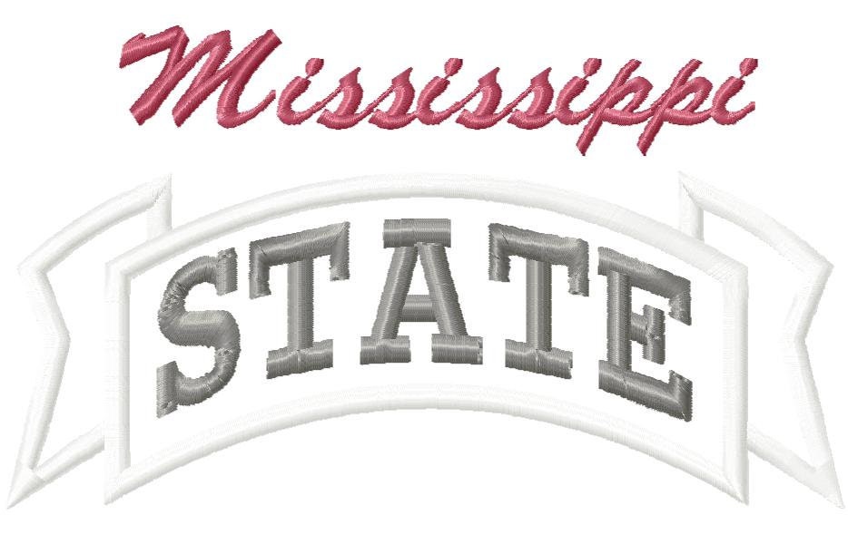 State Banner Applique Design Download 5x7 Hoop Size - Etsy