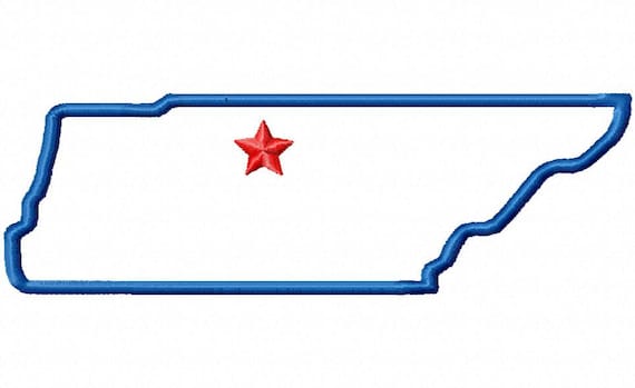 State of Tennessee Applique With Nashville Star Embroidery | Etsy