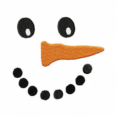 Snowman Face Embroidery Design Download 4x4 and 5x7 Hoop - Etsy