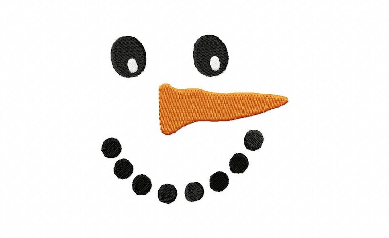 Snowman Face Embroidery Design Download 4x4 and 5x7 Hoop Size - Etsy