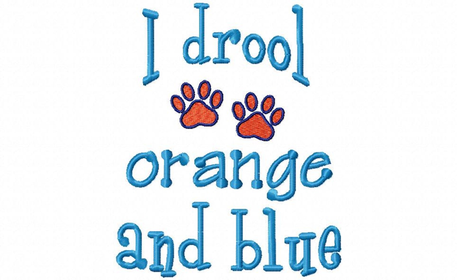 I Drool Orange and Blue Paw Print Design Download 5x7 Size - Etsy