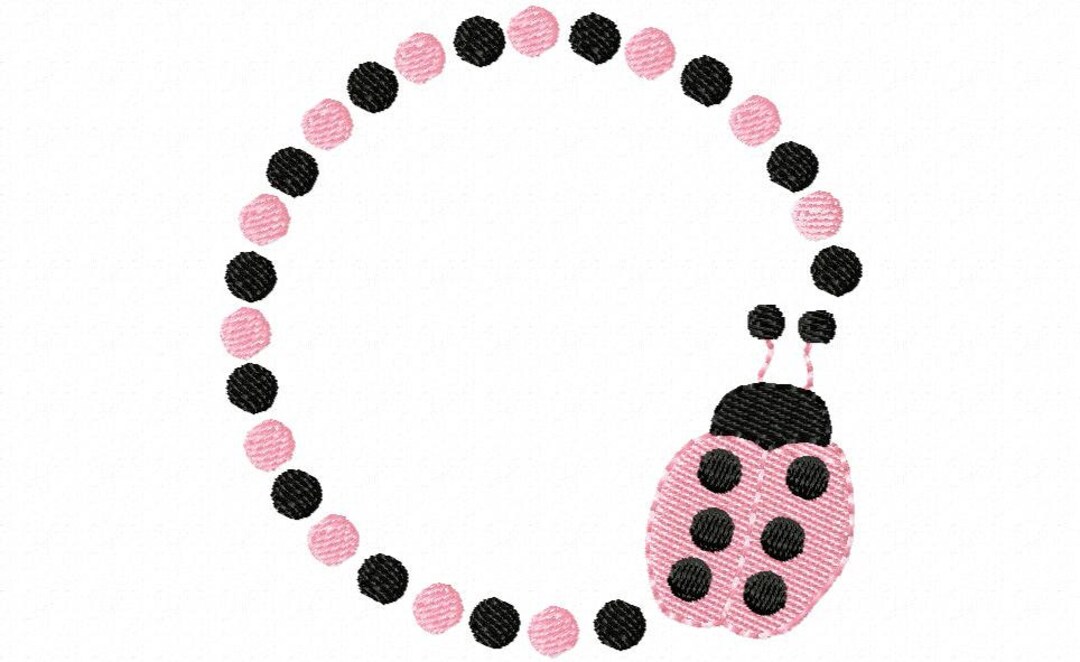 Monogram Ladybug With Trail Embroidery Design Download 4x4 Size - Etsy
