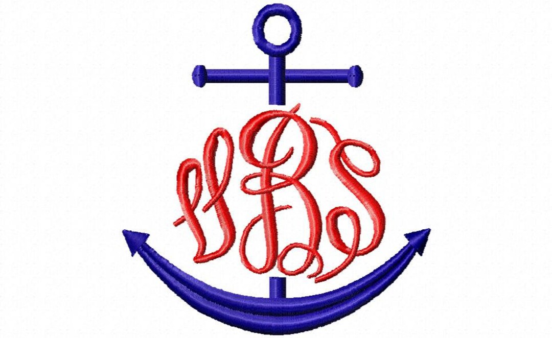 Split Monogram Pocket Anchor Design Download 4x4 Size Only - Etsy