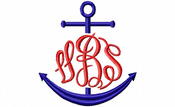 Split Monogram Pocket Anchor Design Download 4x4 Size Only | Etsy