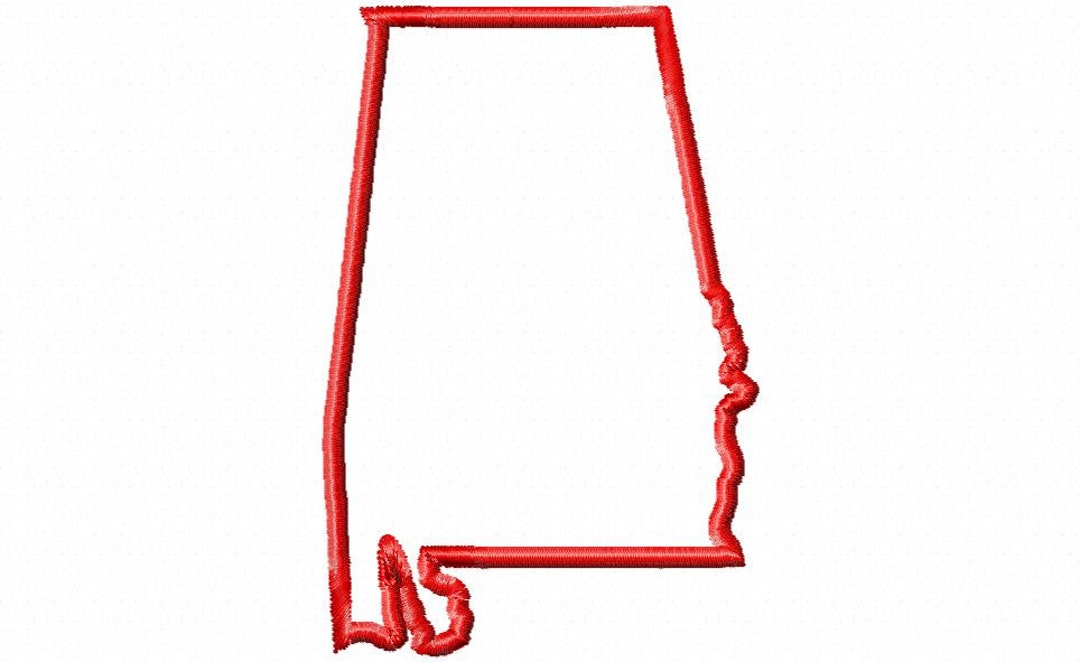 State of Alabama Applique Design Download - 4x4 Hoop Size - Etsy